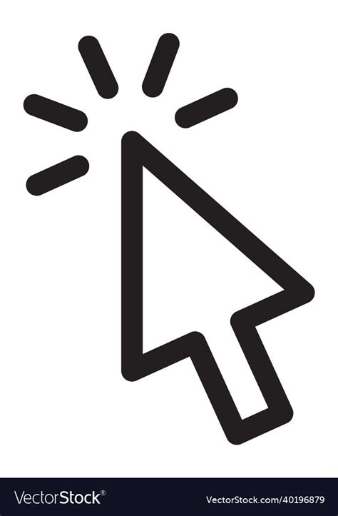 Arrow Cursor Clicking Pointer Icon In Line Style Vector Image