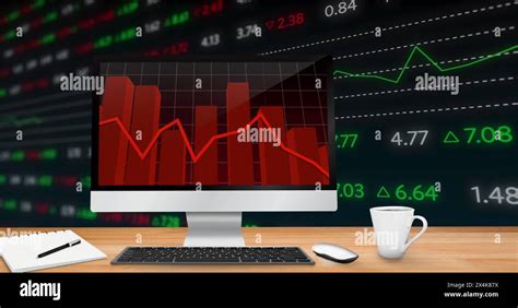 image of statistics recording on computer screen with financial data