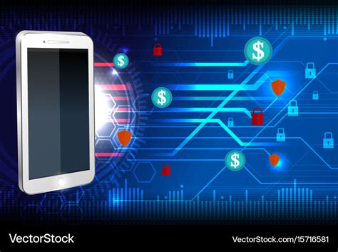 cyber security mobile royalty free vector image