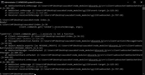 i have a problem with commands client get excecute message args