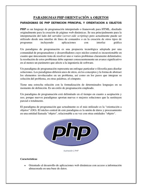 Paradigmas Php Orientación A Objetos Pdf Paradigmas De Programación