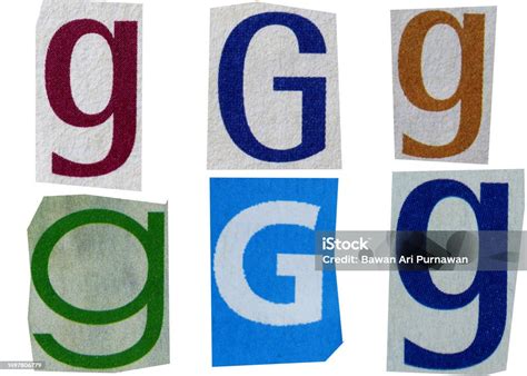 편지 G 잡지 잘라낸 글꼴 몸값 편지 텍스트 알파벳에 대한 격리된 콜라주 요소 몸값 메모 문자에 대한 스톡 사진 및 기타 이미지