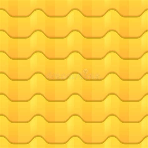 Cartoon Roof Tile Seamless Pattern Golden Rooftop For House Covering