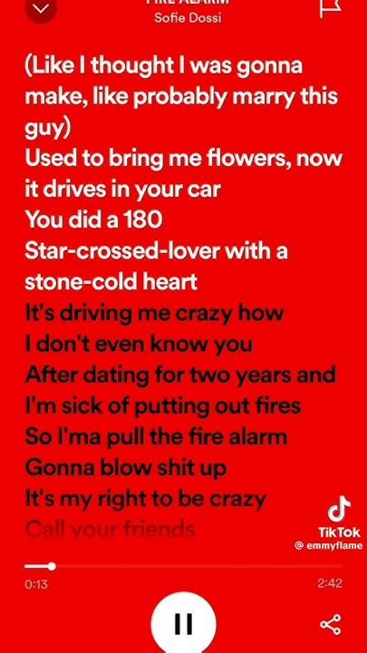 Fire Alarm Sofie Dossi Anime Musiclyrics Edit Songlyrics Sofiedossi Youtube