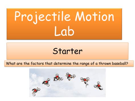 Projectile Motion Lab Starter Range Time Of Flight
