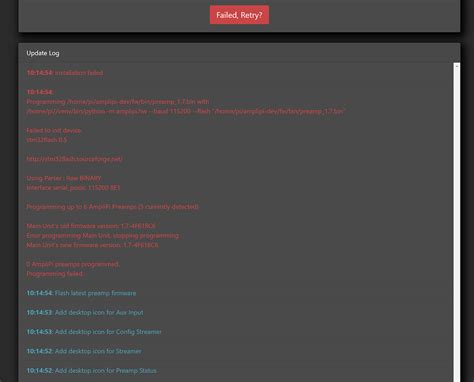 Problems With Upgrades To 03x Errors During Upgrade And No Audio