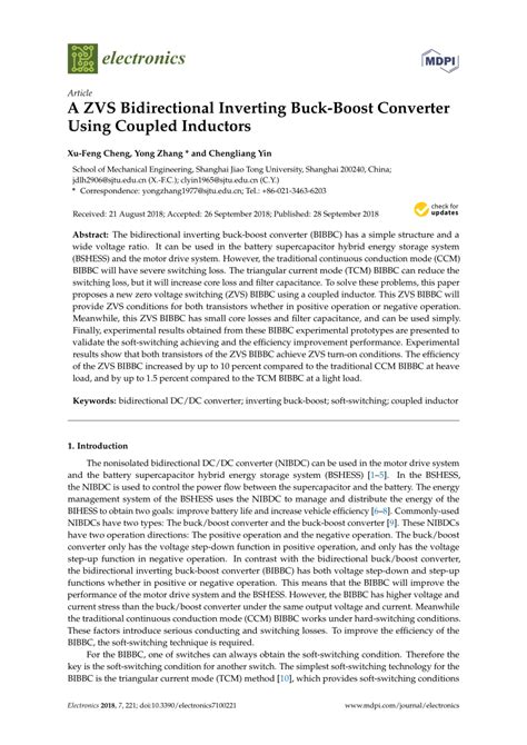 Pdf A Zvs Bidirectional Inverting Buck Boost Converter Using Coupled
