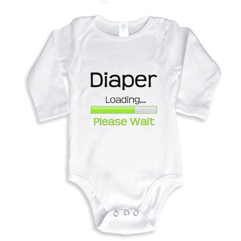Diaper Loading Please Wait Personalized Funny Baby Bodysuit Etsy