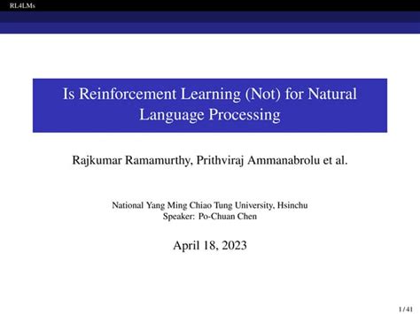 Is Reinforcement Learning Not For Natural Language Processingpdf