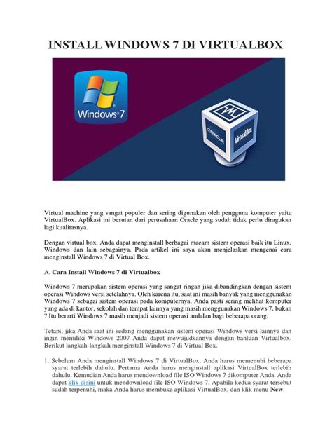 Install Windows 7 Di Virtualbox Pdf