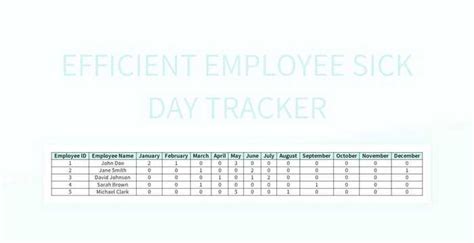 Efficient Employee Sick Day Tracker Excel Template Free Download Pikbest
