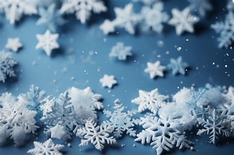 White Snowflake Print Ppt Template Copy Space Blue And White Background