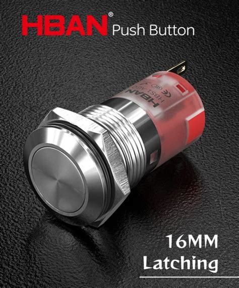 Push To Start Button Mm Latching No Nc Metal Waterproof Pump Control Panel Switches HBAN