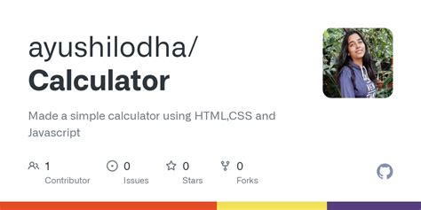 GitHub Ayushilodha Calculator Made A Simple Calculator Using HTML CSS And Javascript