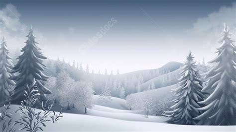 Winter Landscape Illustration Powerpoint Background For Free Download