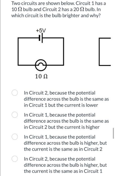 Solved Two Circuits Are Shown Below Circuit 1 Has A 10Ω
