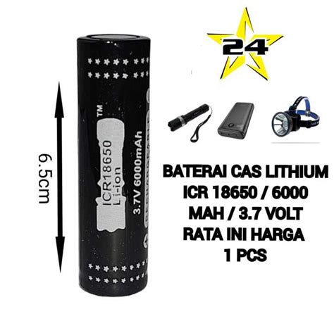 Baterai Cas Isi Ulang Batrei Lithium Icr Batre Mah Volt Ini