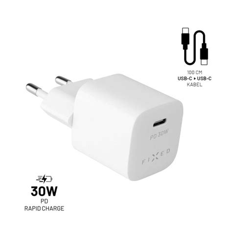 Set Síťové Nabíječky Fixed Mini S Usb C Výstupem A Usb C Usb C Kabelu