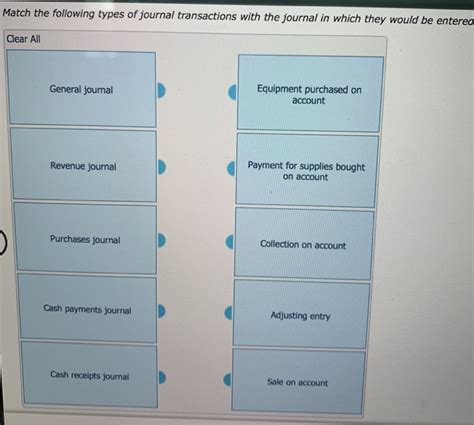 Solved Match Each Subsidiary Ledger And General Ledger