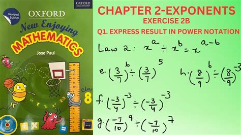 exercise 2b q1 e f g h sums on 2nd law of exponents oxford