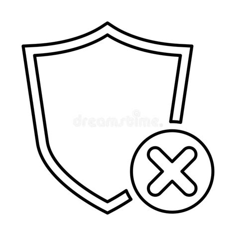 Remove Security Icon In Outline Style Stock Vector Illustration Of Secure Remove 286679810