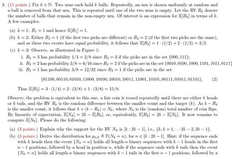 Points Fix KN Two Urns Each Hold K Balls Chegg Com