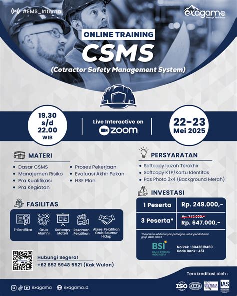 Pelatihan Csms Online Exagama Merapi Sertifikasi