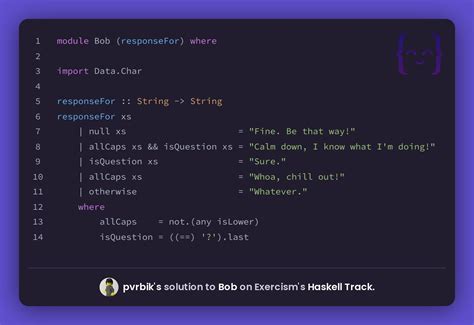 pvrbik s solution for bob in haskell on exercism
