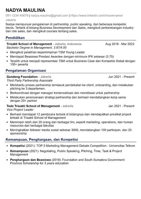 Contoh Cv Magang Minim Pengalaman Dan Tips Membuatnya Blog Mba Lumina