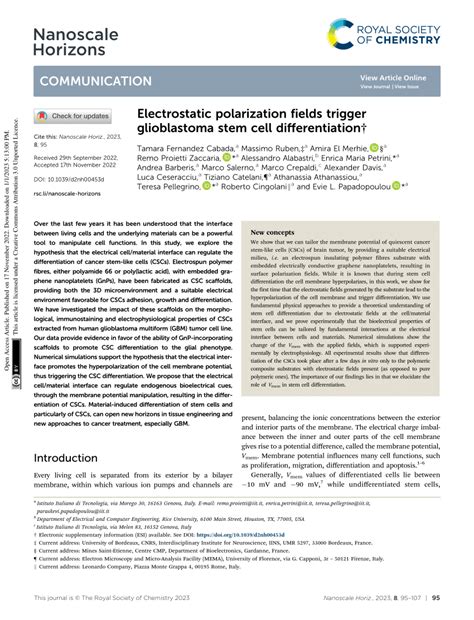 pdf electrostatic polarization fields trigger glioblastoma stem cell
