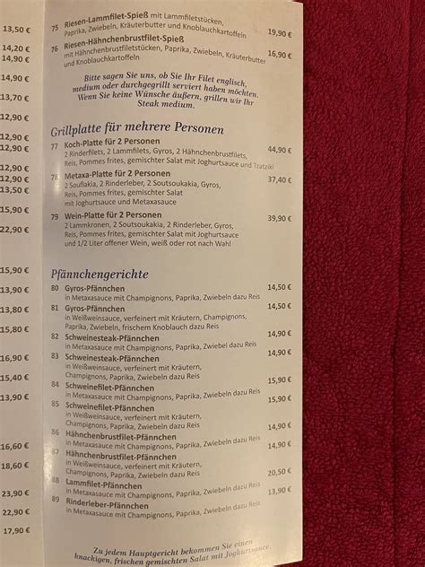 Speisekarte Von Restaurantschiff Störtebeker Tangermünde