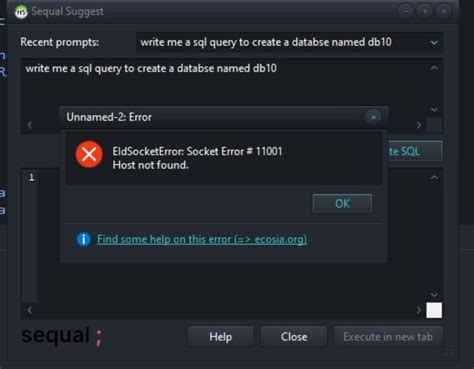 How Can I Fix This Error When Trying To Use Sequal Suggest In Heidisql