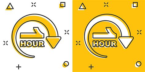 Comic Style 1hour Timer Icon On Isolated Background Vector Assistance