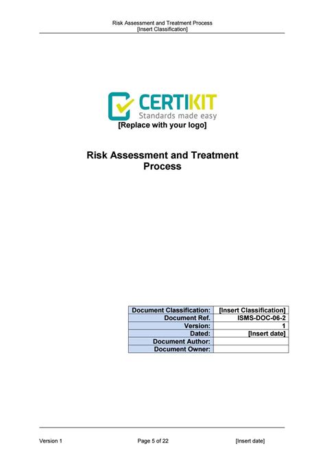 Isms Doc 06 2 Risk Assessment And Treatment Process By Certikit Limited