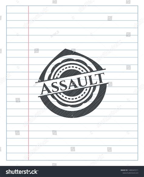 Assault Emblem Draw Pencil Effect Vector Stock Vector Royalty Free