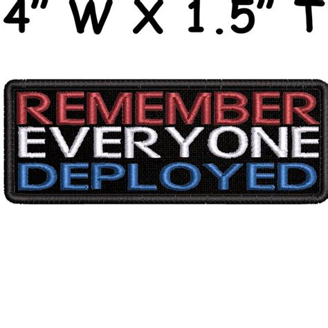 Remember Everyone Deployed Patch Etsy Australia