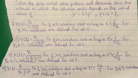 Solved Solve The Given Initial Value Problem And Determine