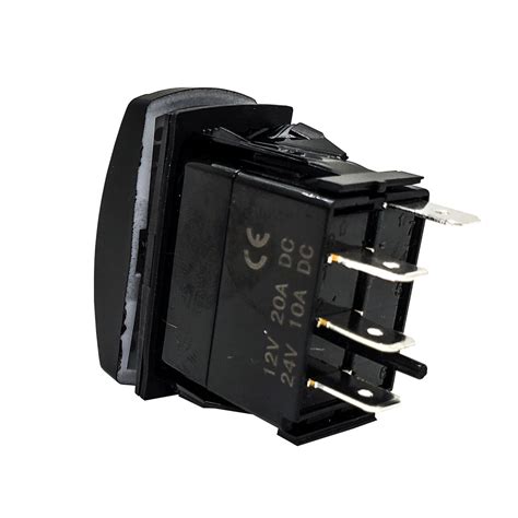 Windlass Updown Momentary Rocker Switch 4 Pin Laser Etch Blue Led For