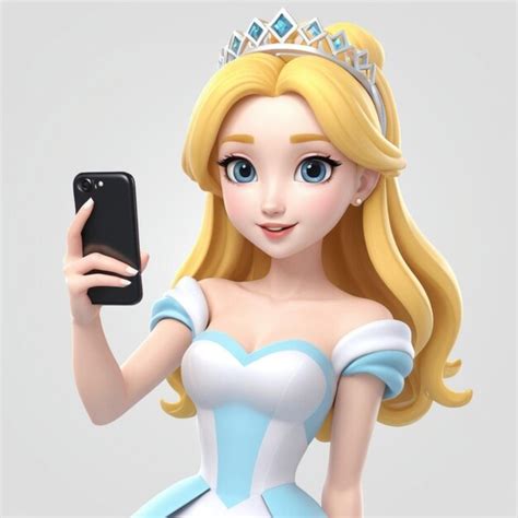 Premium Vector Princess Anime Taking Selfie Blondie Girl