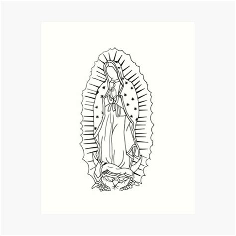Virgen De Guadalupe Outline Premium Vector Free Vector Simple