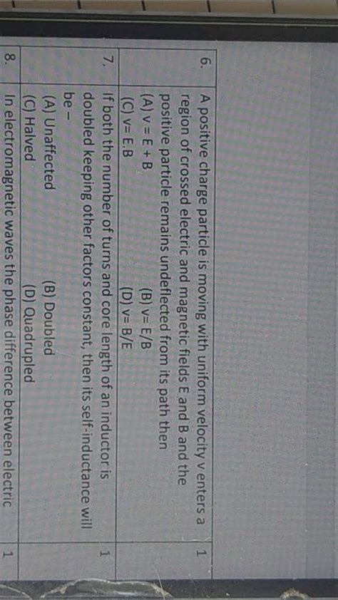A Positive Charge Particle Is Moving With Uniform Velocity V Enters A Reg