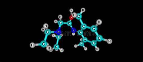 Estructura Molecular De La Lidocaína Aislada En Negro Stock De Ilustración Ilustración De