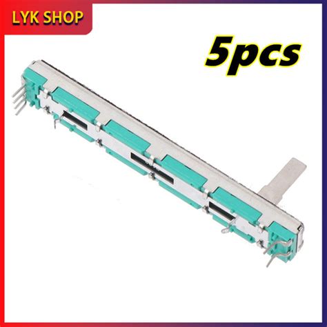 Pcs Mm Straight Slide Liner Potentiometer B K Pin Dual Channel Mixer Fader Dimming Tuning