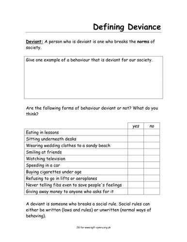 Deviance Defining Deviance Teaching Resources