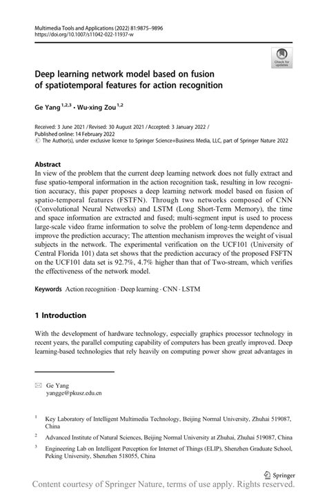 Deep Learning Network Model Based On Fusion Of Spatiotemporal Features