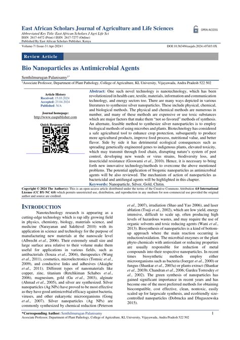 Pdf East African Scholars Journal Of Agriculture And Life Sciences