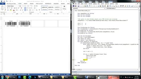 Automatically Insert Barcodes Into Ms Word Table Using Vba Code Youtube