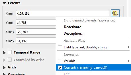 Qgis Map Extent Matching Permanently Main Canvas Extent Geographic Information Systems