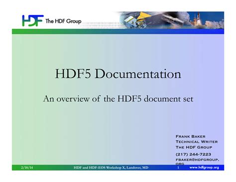 Hdf5 Documentation Ppt