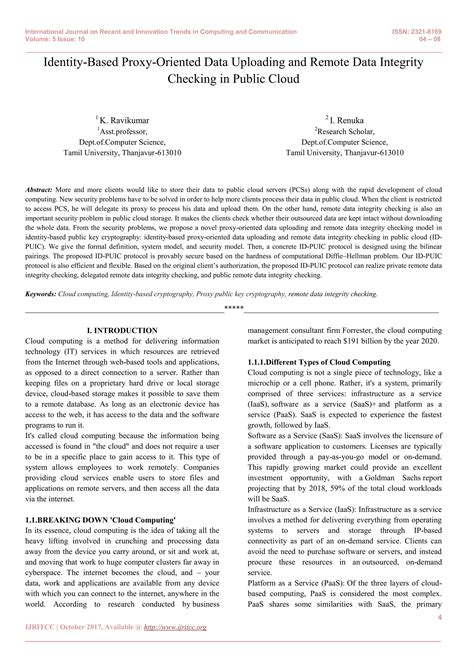 Identity Based Proxy Oriented Data Uploading And Remote Data Integrity Checking In Public Cloud